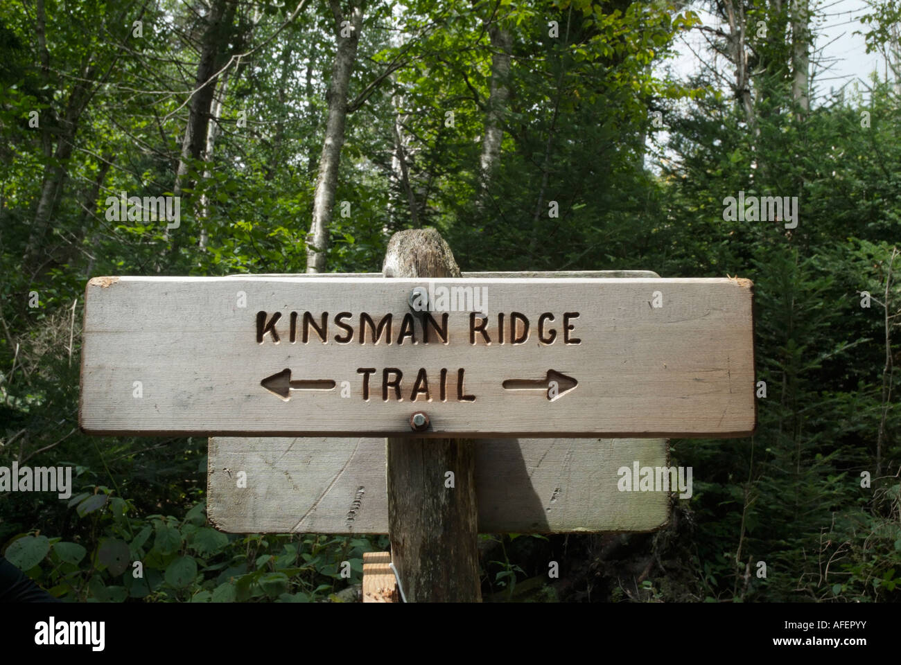 Appalachian Trail Kinsman Ridge Trail sign in White Mountains New ...