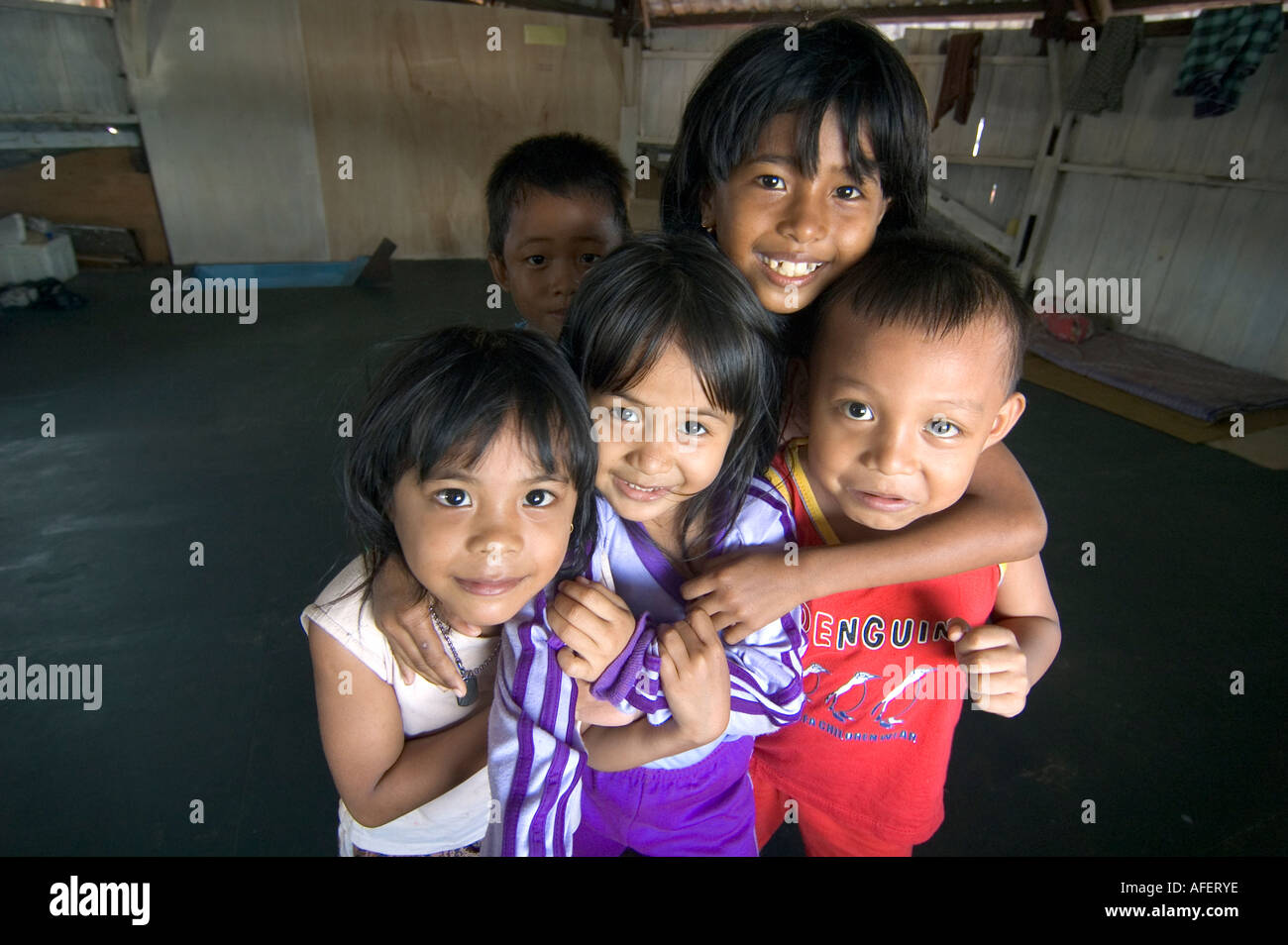 Group of Indonesian kids who live in the dock 9 area, near Jayapura ...