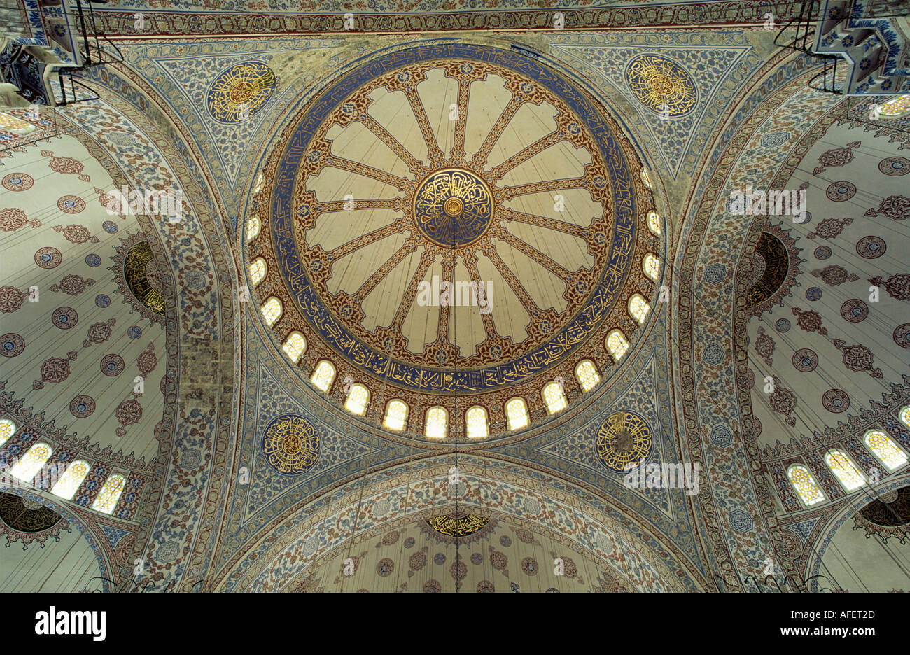 Interior Dome of Blue Mosque Istanbul Stock Photo - Alamy