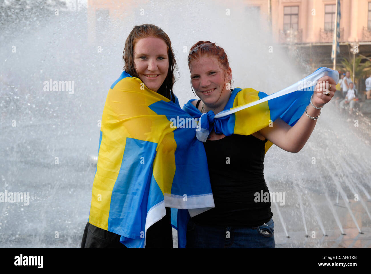 Swedish fans in Munich following their 2 0 defeat to Germany in the ...