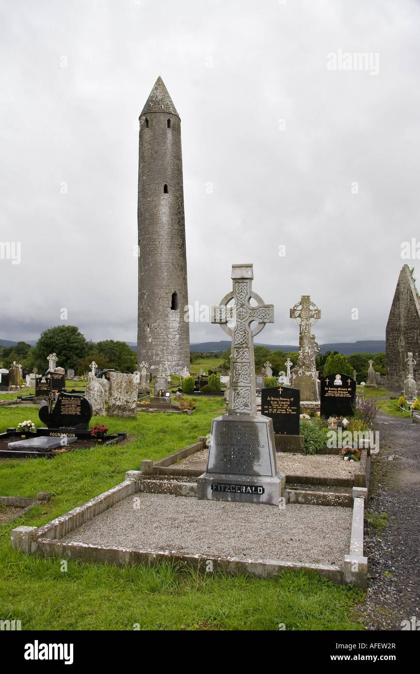 Kilmacduagh round tower galway ireland hi-res stock photography and ...