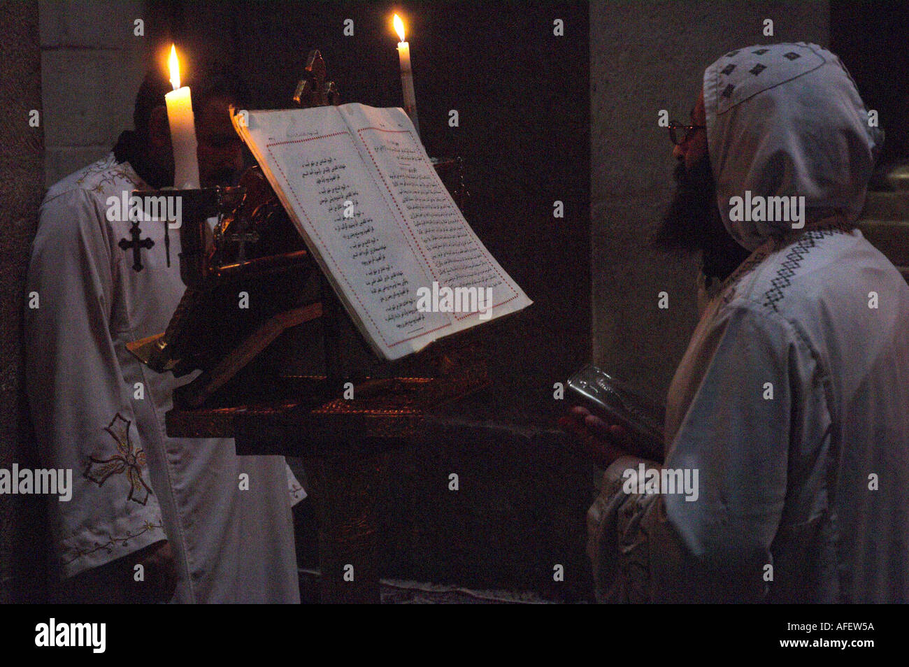Israel Jerusalem Old City Basilica of Holy Spulchre close up of Coptic ...