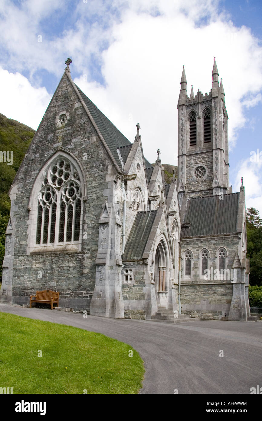Neo Gothic Church Kylemore Abbey Connemara County Galway Ireland Stock ...