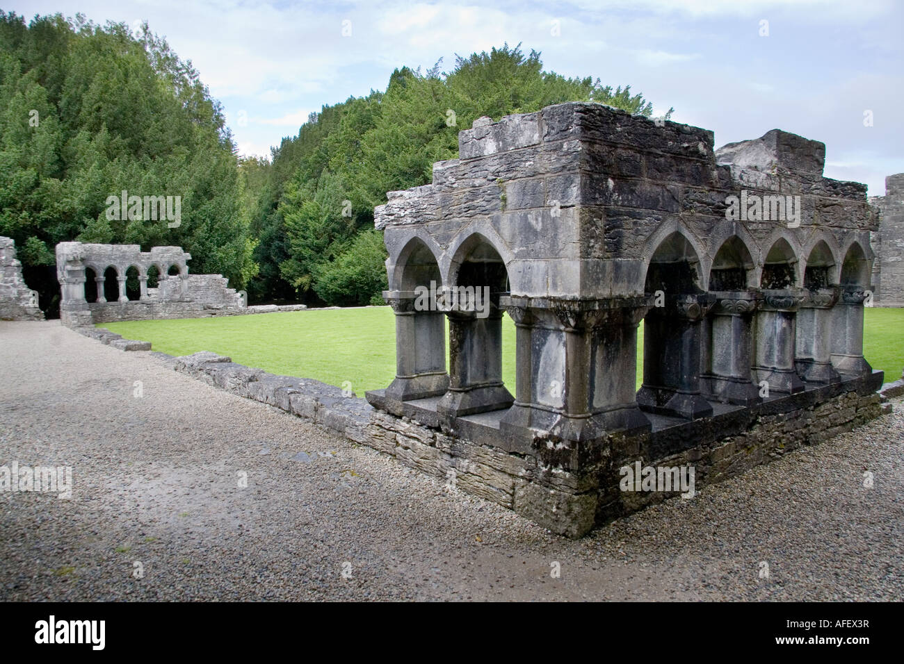 Cloisters Cong Abbey, County Mayo Ireland Stock Photo - Alamy