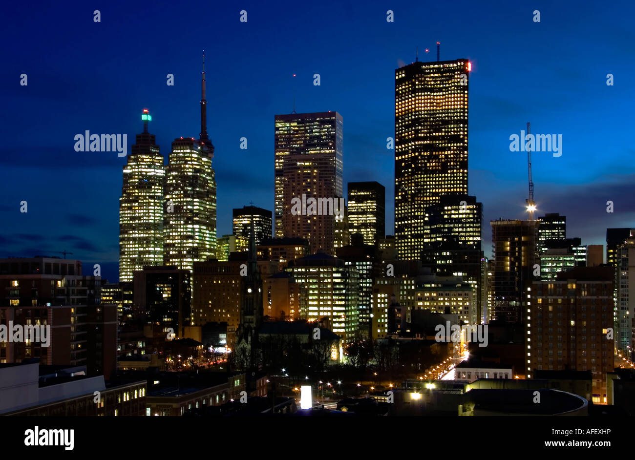 Downtown Toronto at night Stock Photo - Alamy