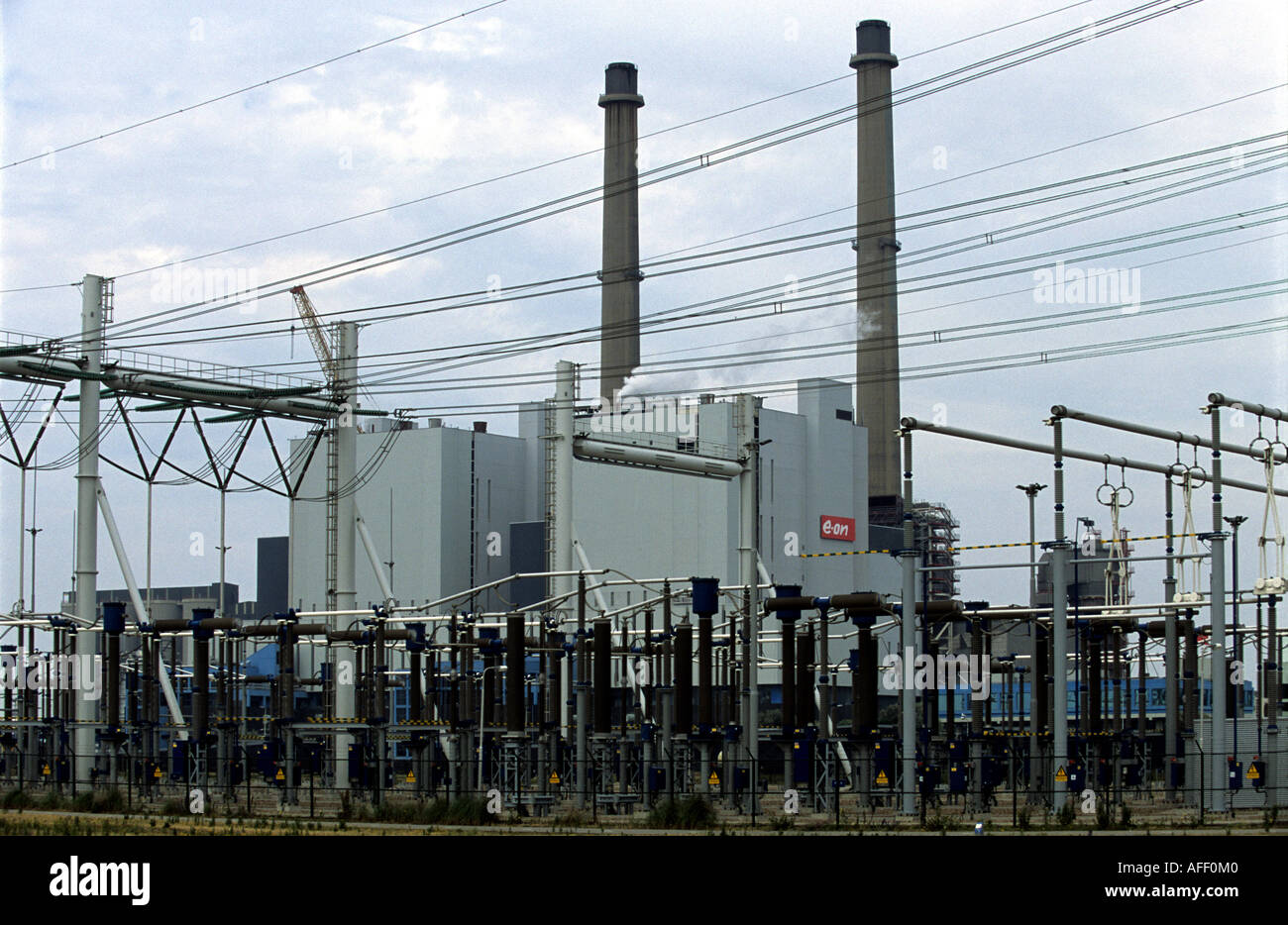 Coal-fired power station owned by German utility E.ON at Maasvlakte ...