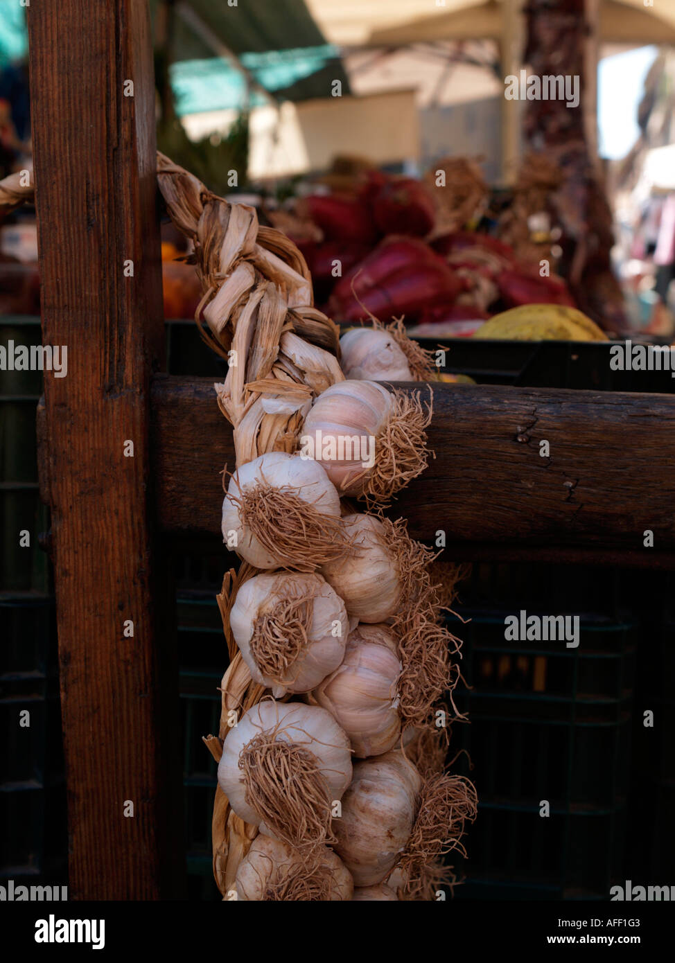 string of garlic Stock Photo - Alamy