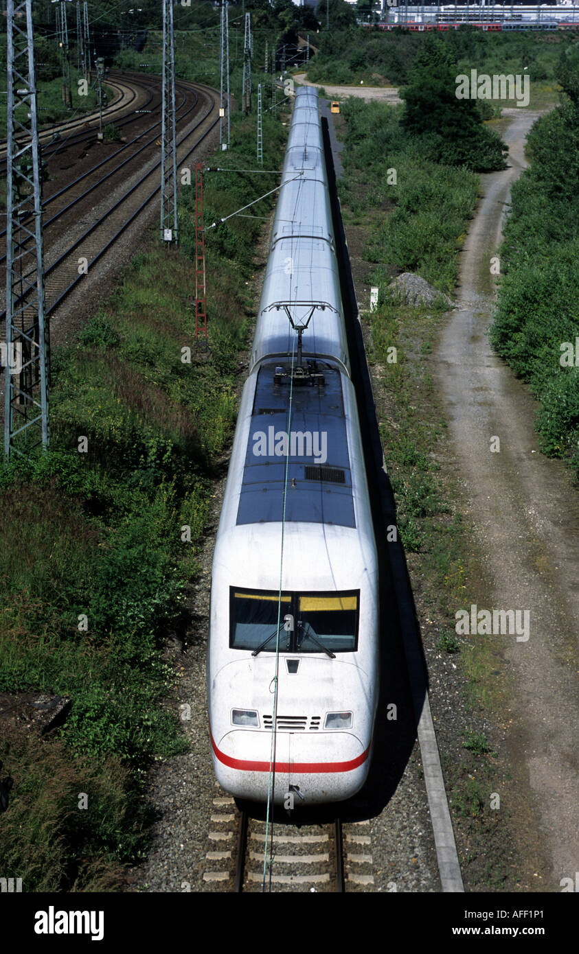 German Railways high-speed express train outside Cologne, North Rhine ...