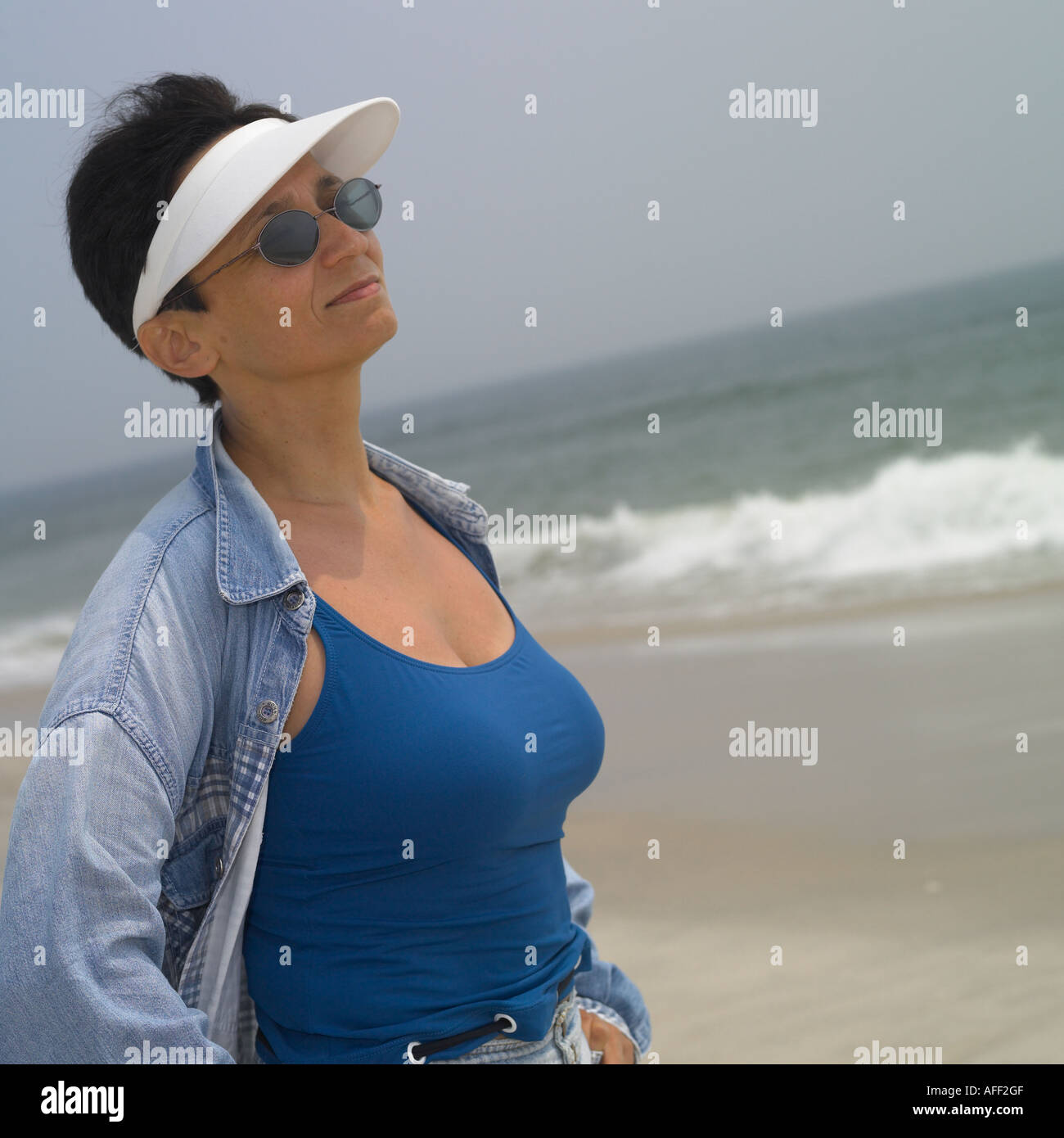 Portrait of the middle-aged woman on the beach Stock Photo - Alamy
