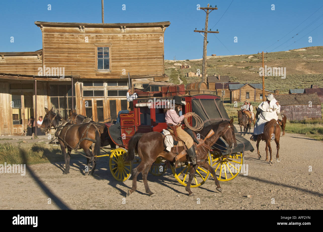 California Bodie State Historic Park ghost town reenactors Stock Photo ...
