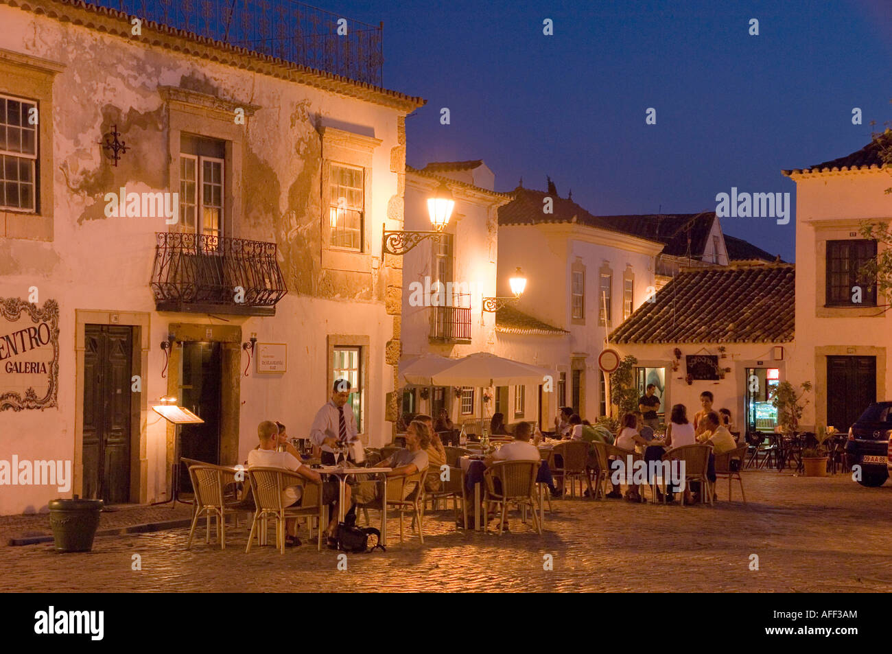 Faro Old Town, Street Restaurant At Night Stock Photo - Alamy