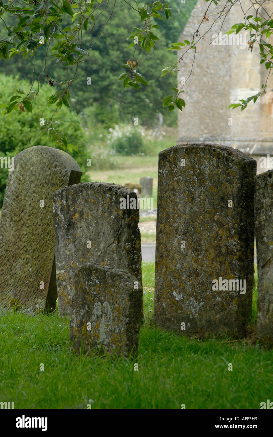 Gravestones in Churchyard Stock Photo - Alamy