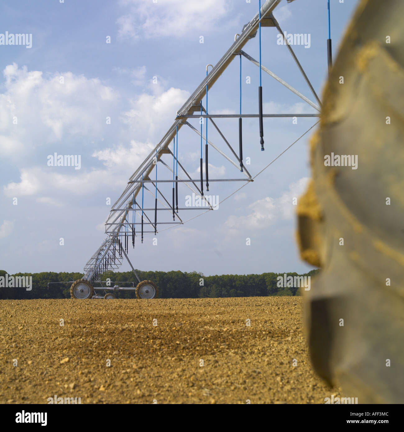 a close-up of a wheel of an irrigation system Stock Photo - Alamy