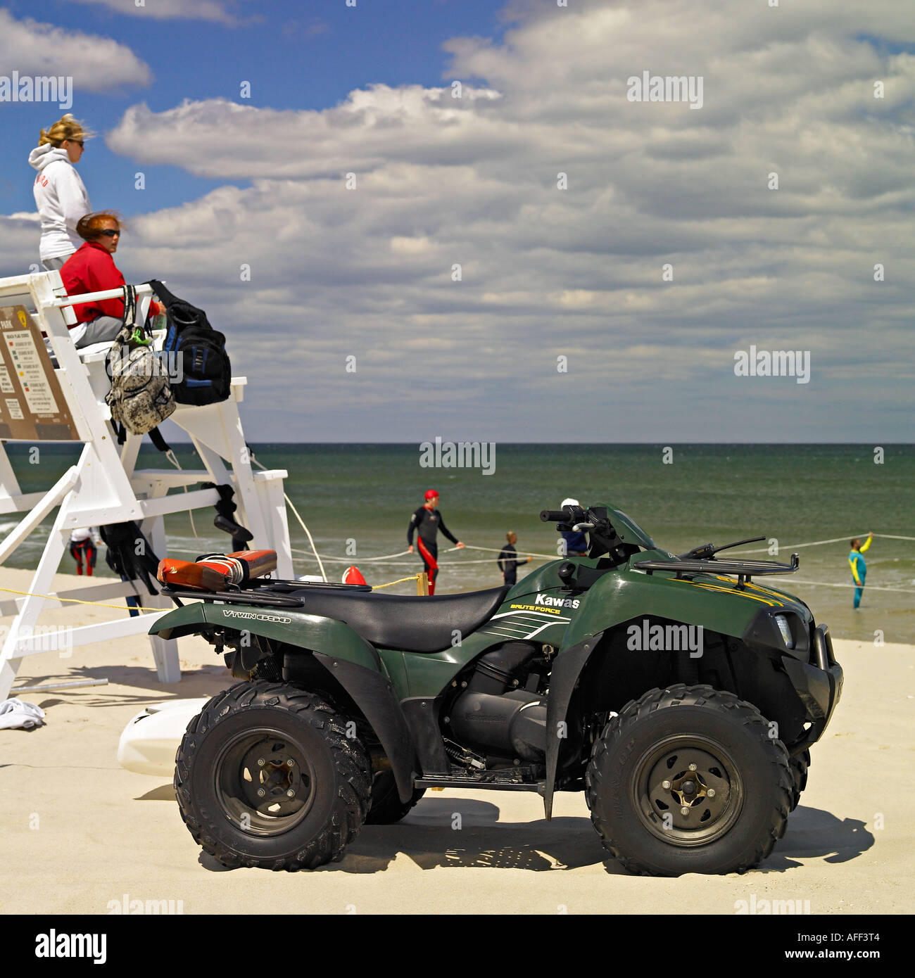 Lifeguards on duty, beach scene Stock Photo - Alamy