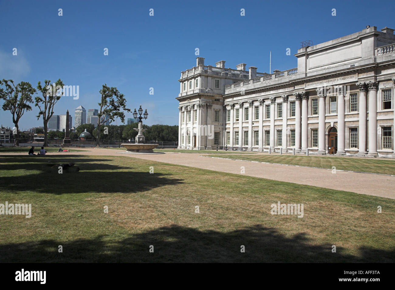 University of Greenwich campus river building looking towards Canary ...