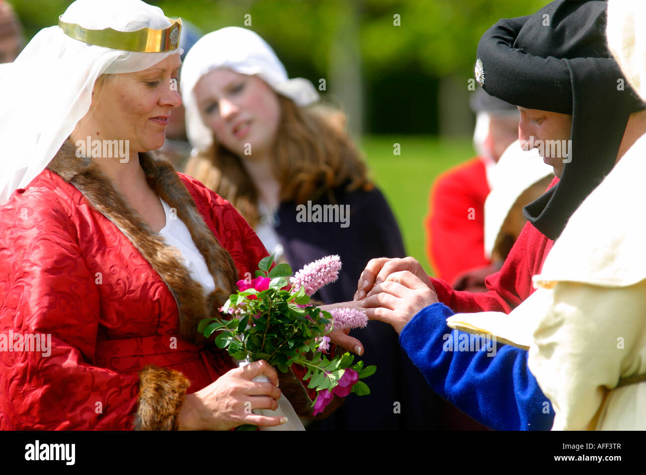 The ring at a medieval at a medieval wedding ceremony. A mediaeval ...