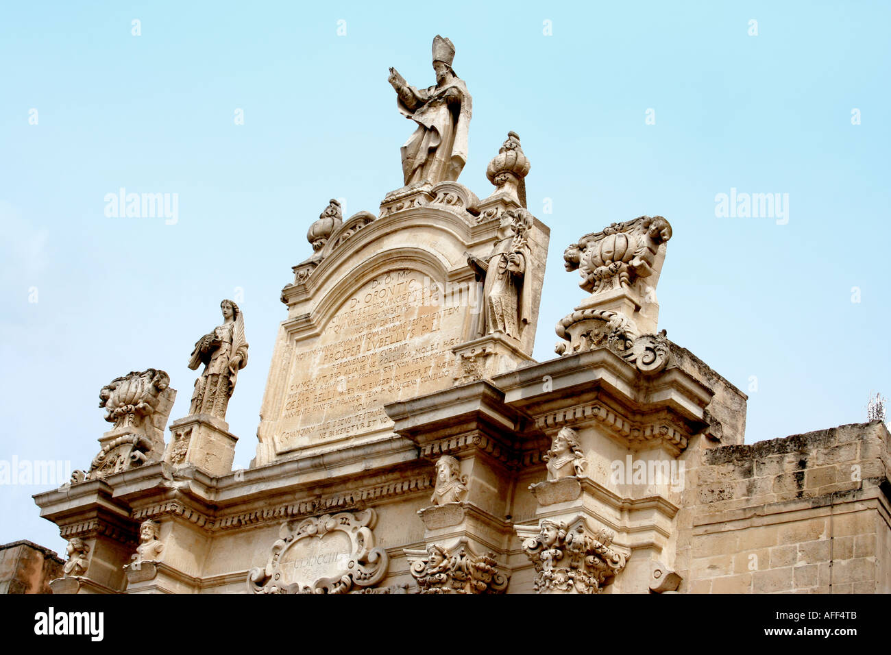 Lecce Italy stone statue Stock Photo - Alamy