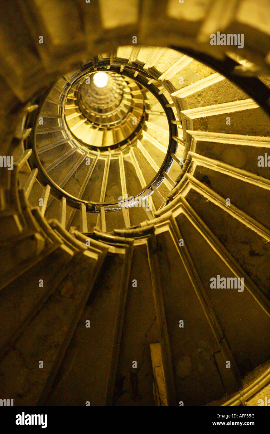 Spiral Staircase Inside The Monument, London, UK Stock Photo - Alamy