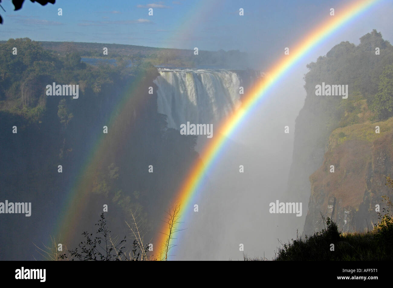 Double rainbow at Victoria Falls, Zimbabwe Stock Photo - Alamy