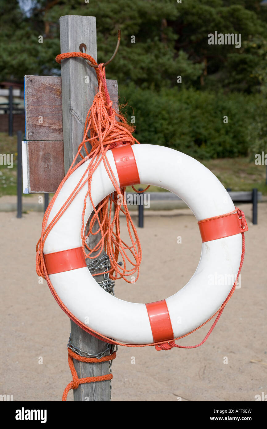 orange and white life-belt Stock Photo - Alamy