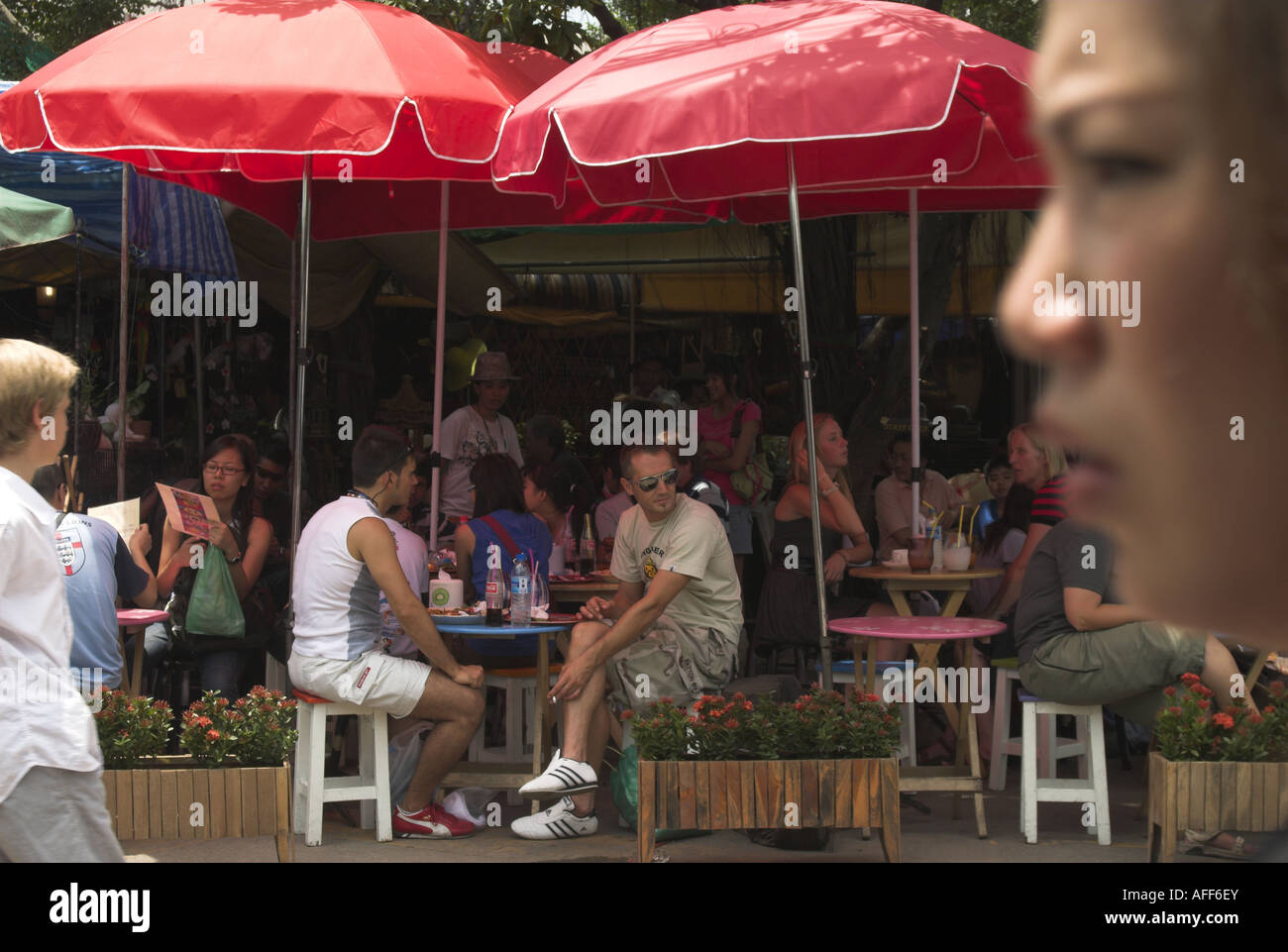 A cafe in the Northern Weekend Market, Bangkok, Thailand Stock Photo ...