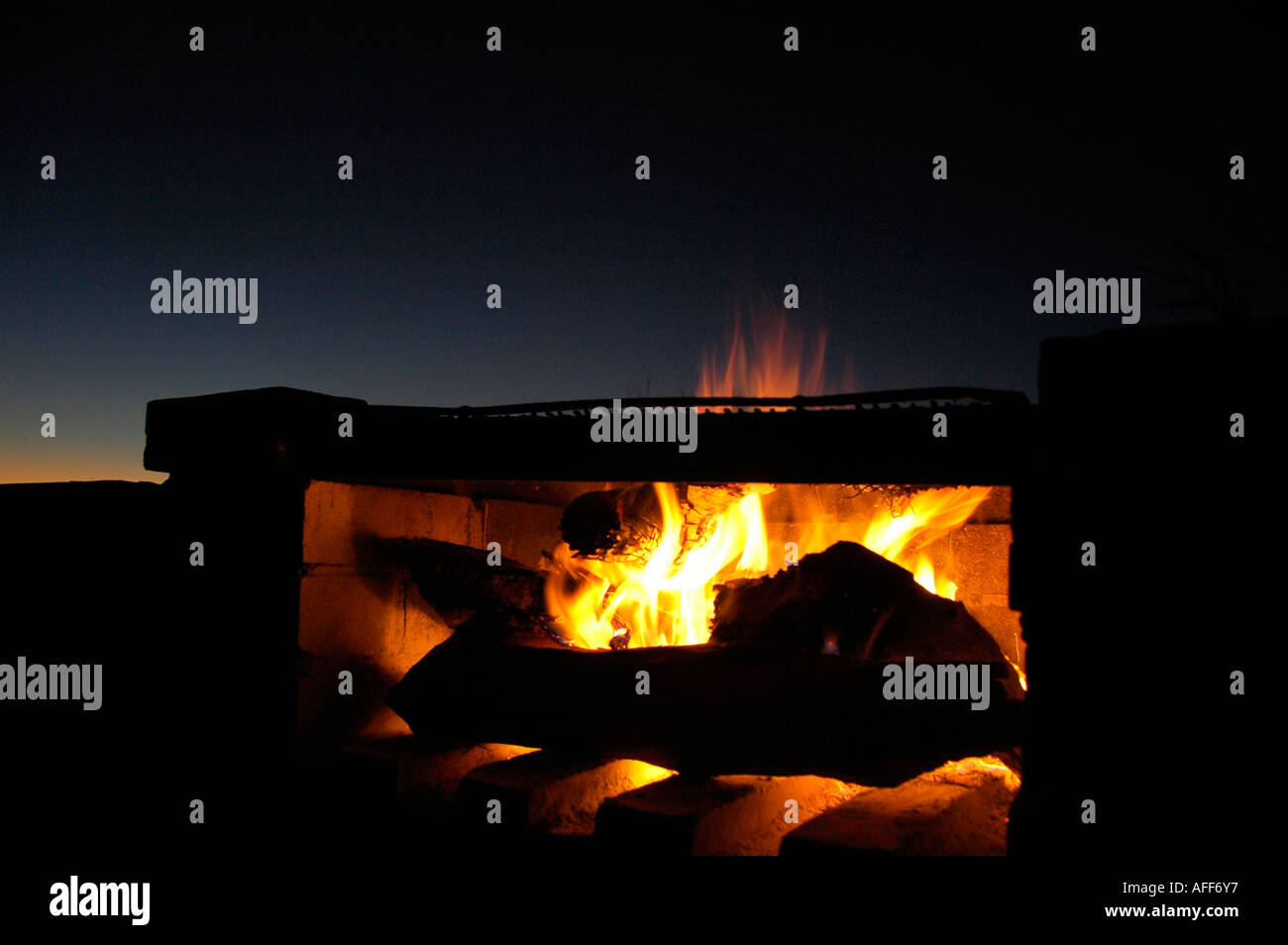 fire at Nantwich camp Hwange national park Zimbabwe Stock Photo - Alamy