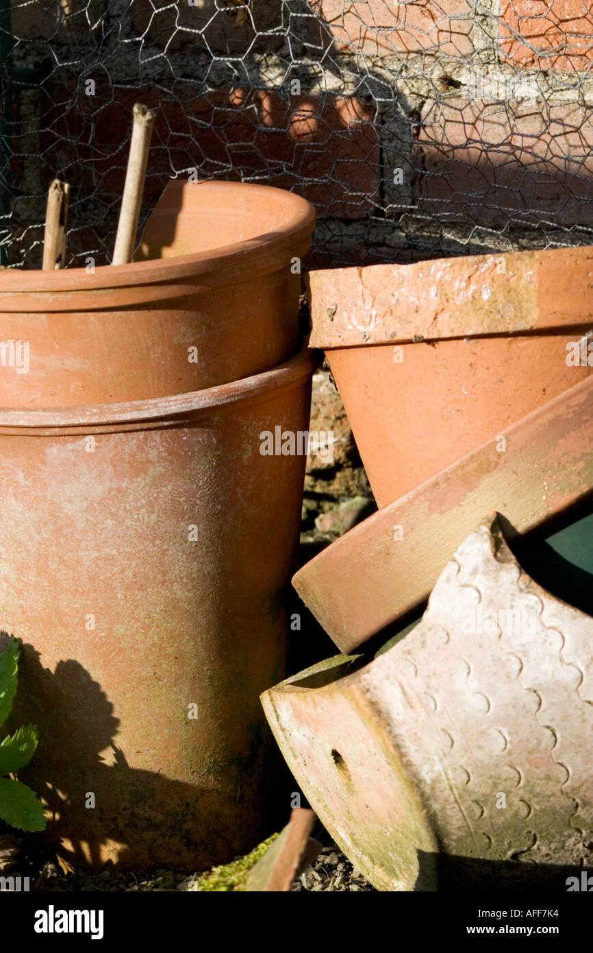 Collection of terracotta plant pots Stock Photo - Alamy