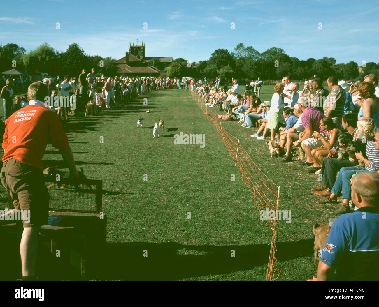 Terrier racing in Wolds village of Tetford Lincolnshire Stock Photo - Alamy