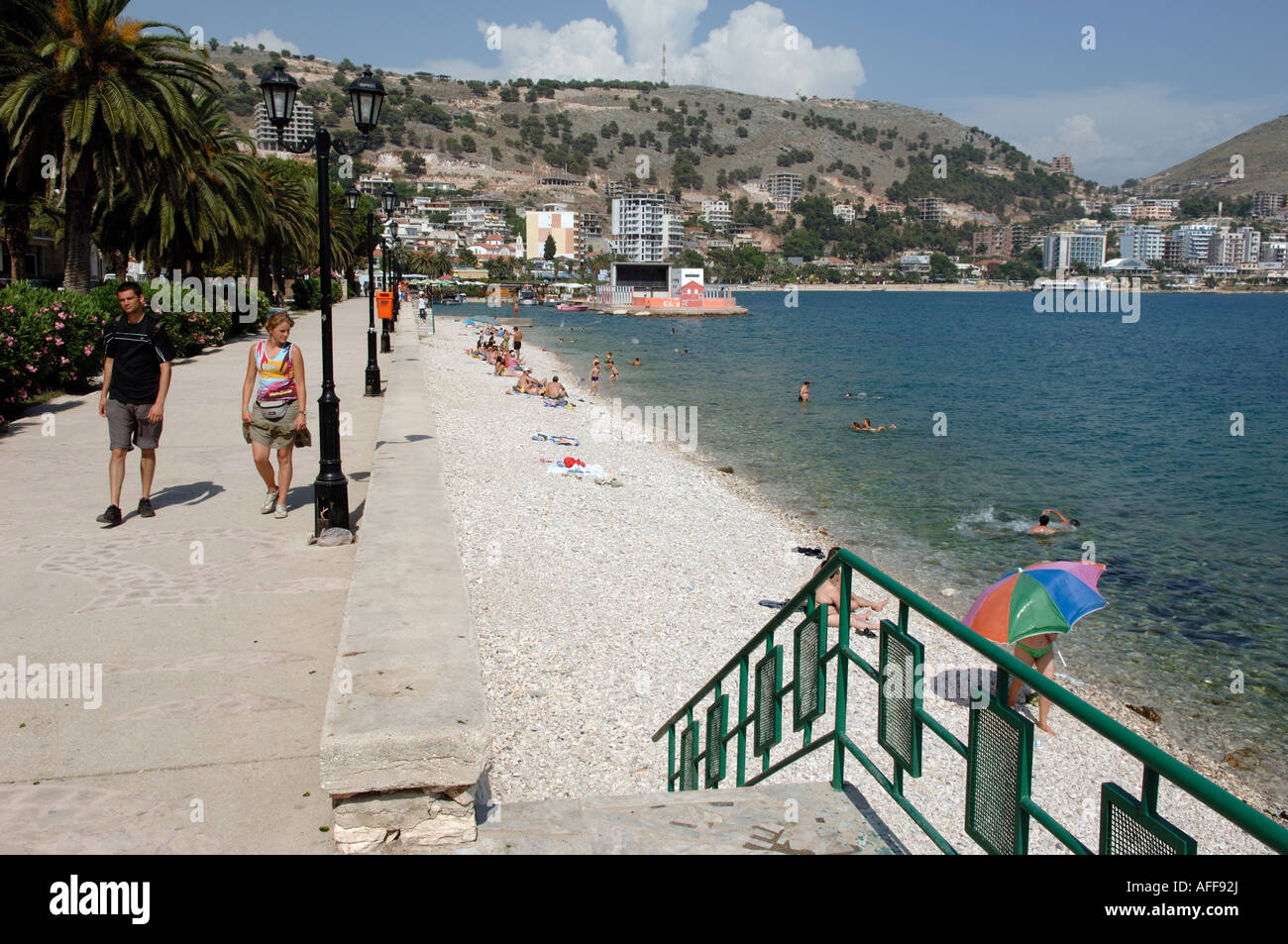 The promenade at Saranda, Albania Stock Photo - Alamy