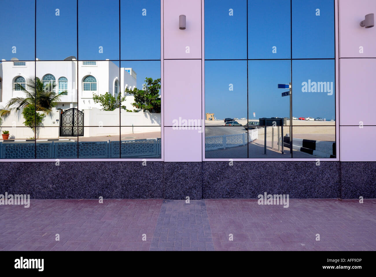 mirror reflection of luxurious residence near beach, Dubai, United Arab ...
