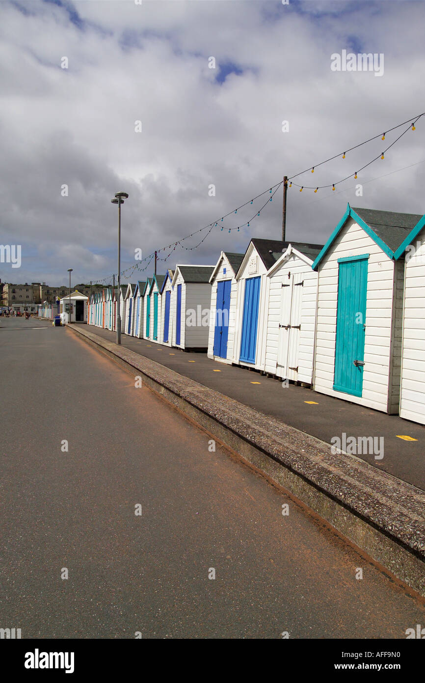 Beach Huts on the beach at Paignton Torbay Stock Photo - Alamy