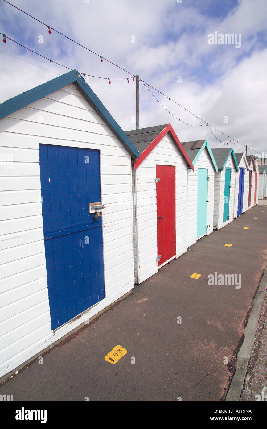 Beach Huts on the beach at Paignton Torbay Stock Photo - Alamy