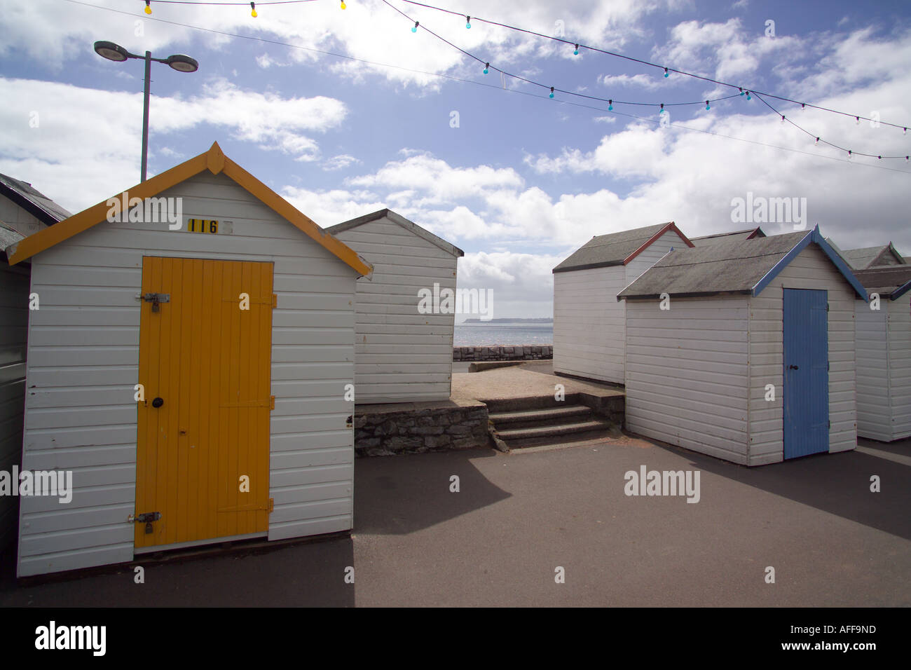 Beach Huts on the beach at Paignton Torbay Stock Photo - Alamy