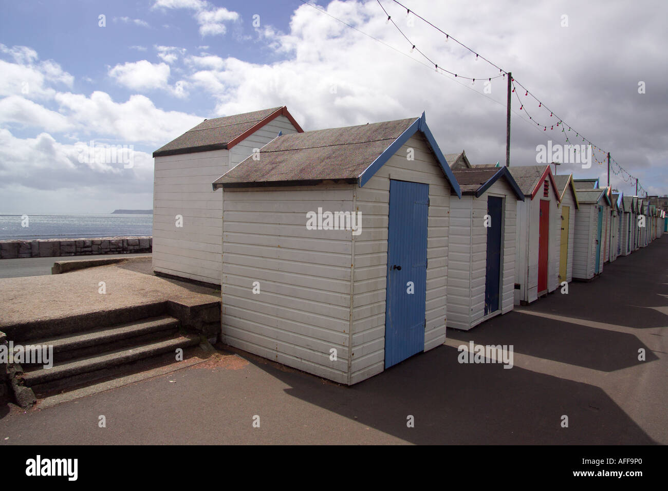 Beach Huts on the beach at Paignton Torbay Stock Photo - Alamy
