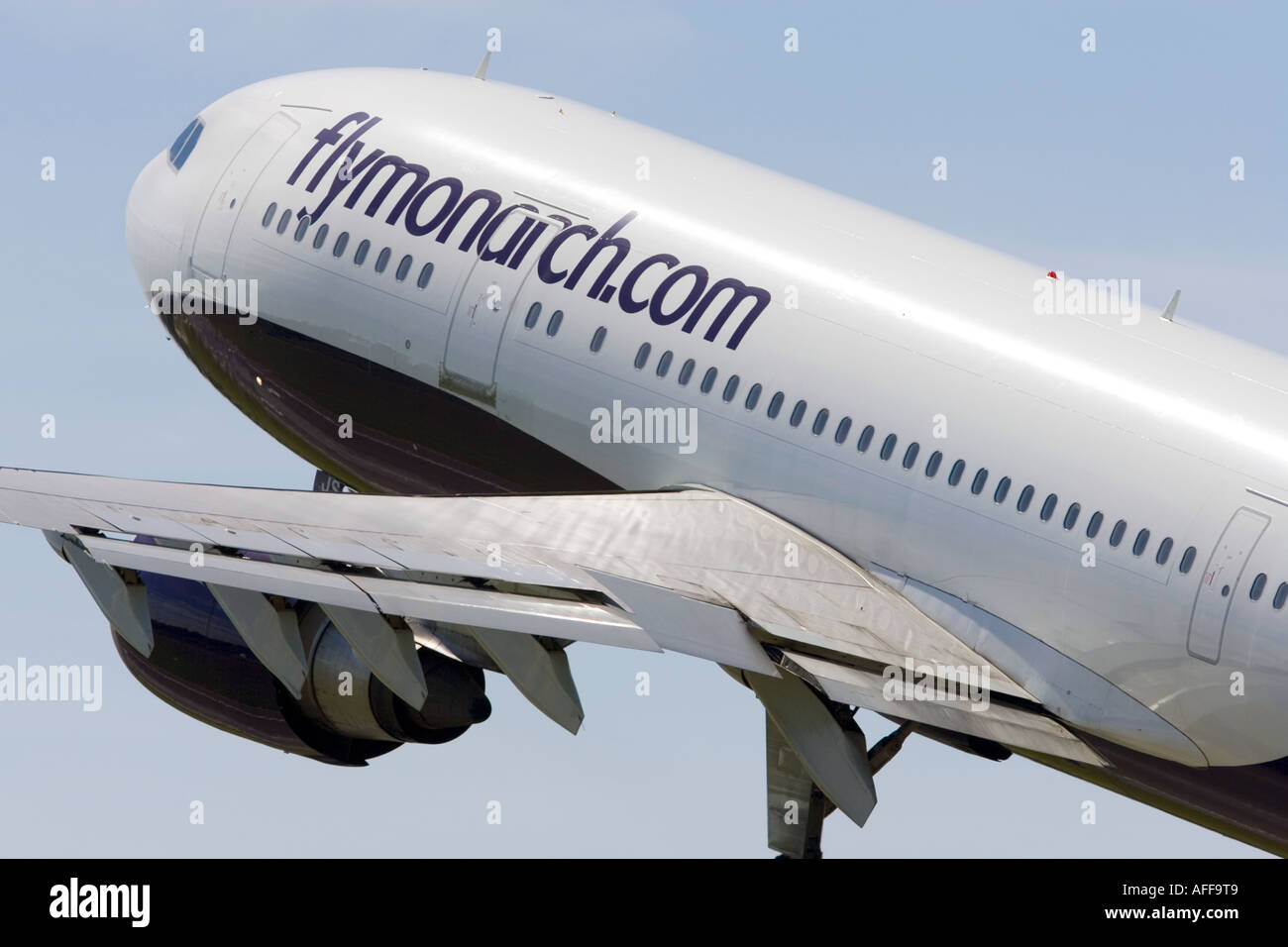 Monarch Airbus A300 departing MAN Manchester Airport Stock Photo - Alamy