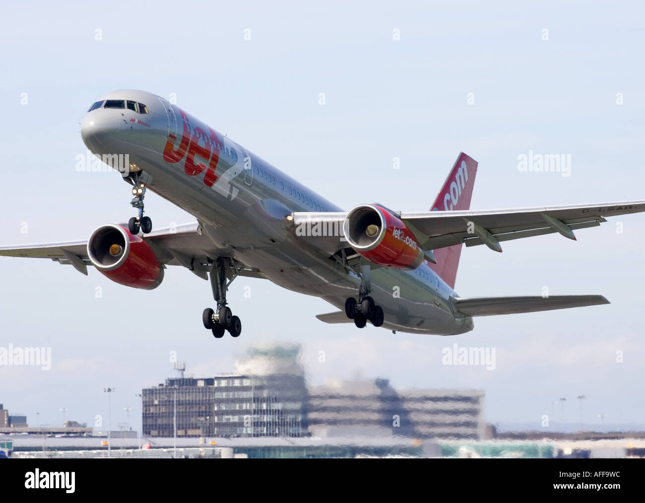 Jet2 Jet 2 Boeing 757 departing MAN Manchester Airport Stock Photo - Alamy