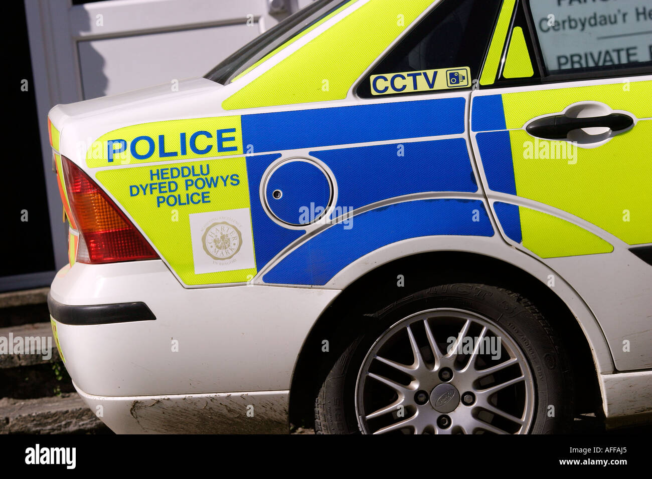 Dyfed Powys police car with speed camera sign mobile speed unit used by ...