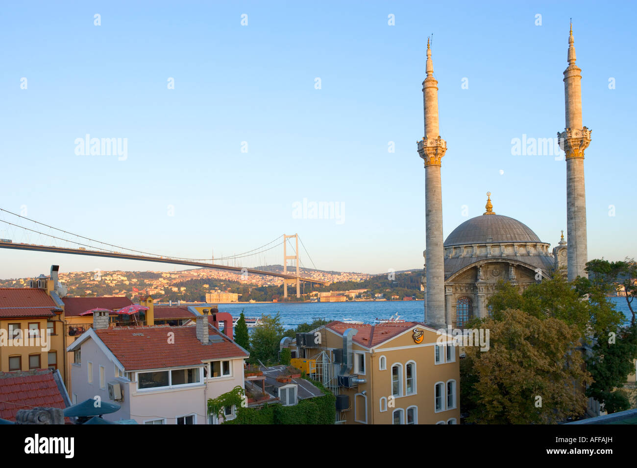 The Great Buyuk Mecidiye Mosque and The Bosphorus Bridge Ortakoy ...