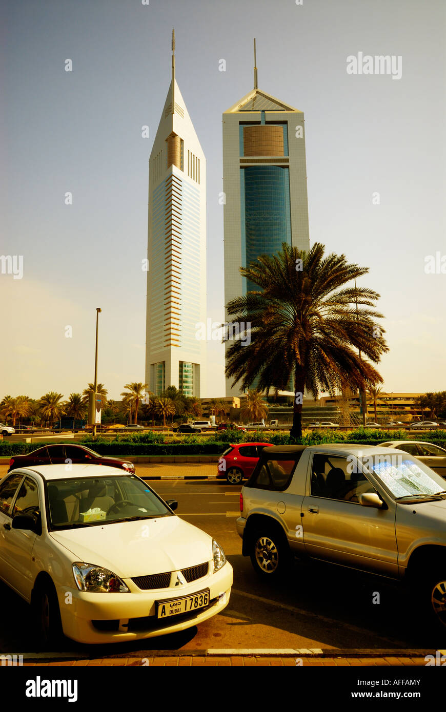 Emirates Towers on Sheikh Zayed Road, Dubai City, United Arab Emirates ...