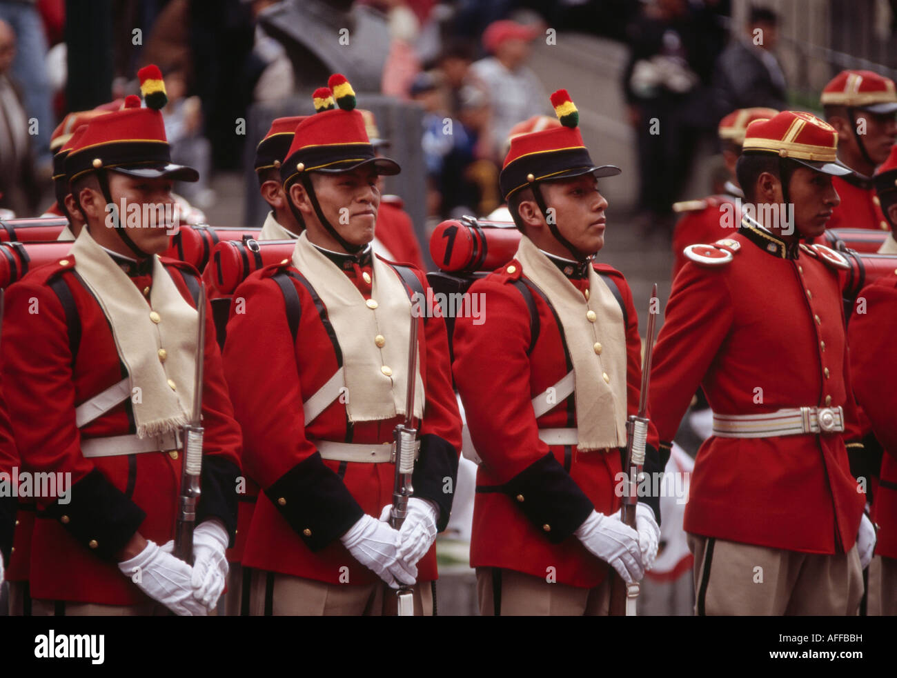 Presidential guard - Plaza Murillo, La Paz, BOLIVIA Stock Photo - Alamy