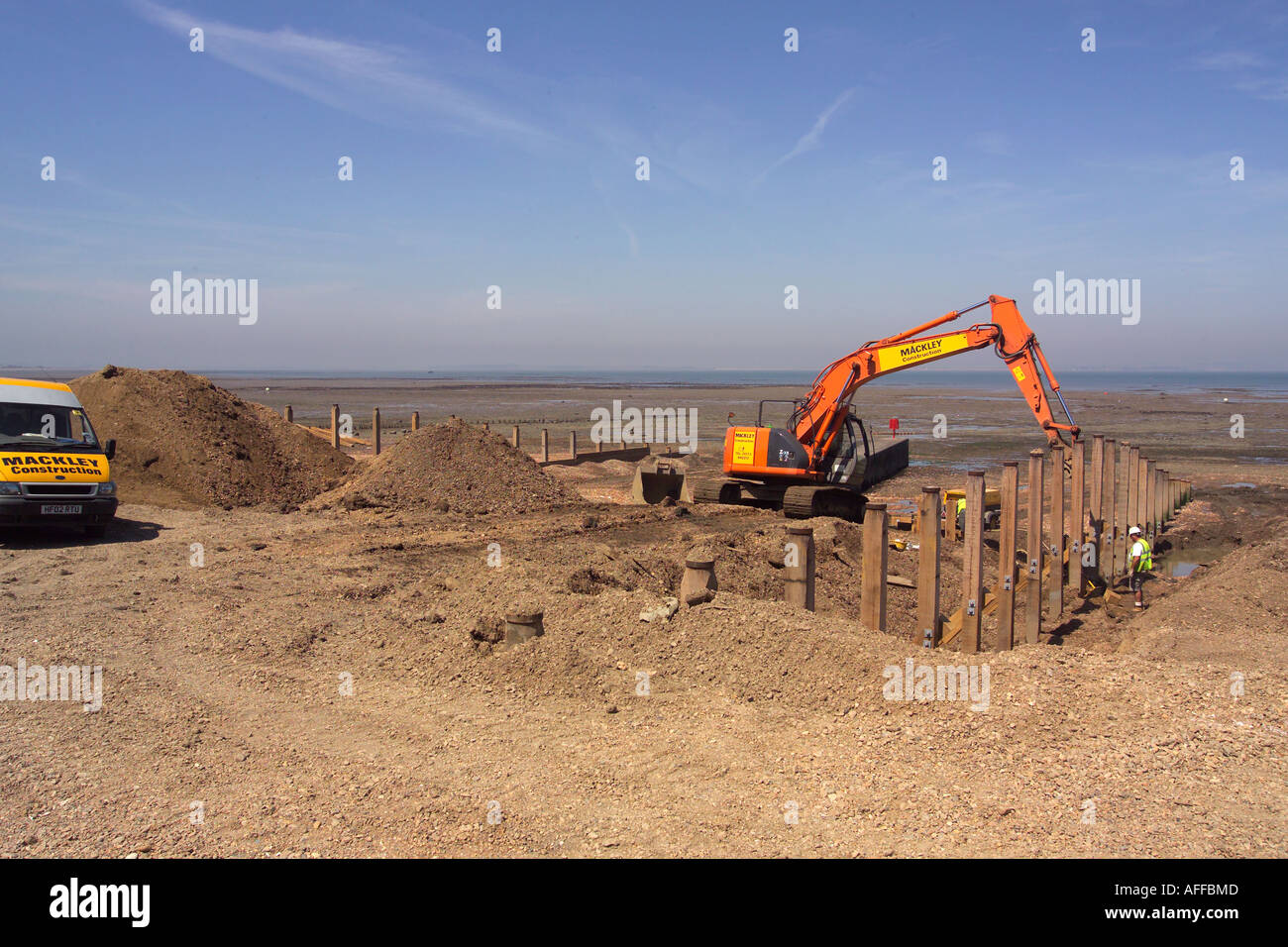 Sea defence building in whitstable kent Stock Photo - Alamy