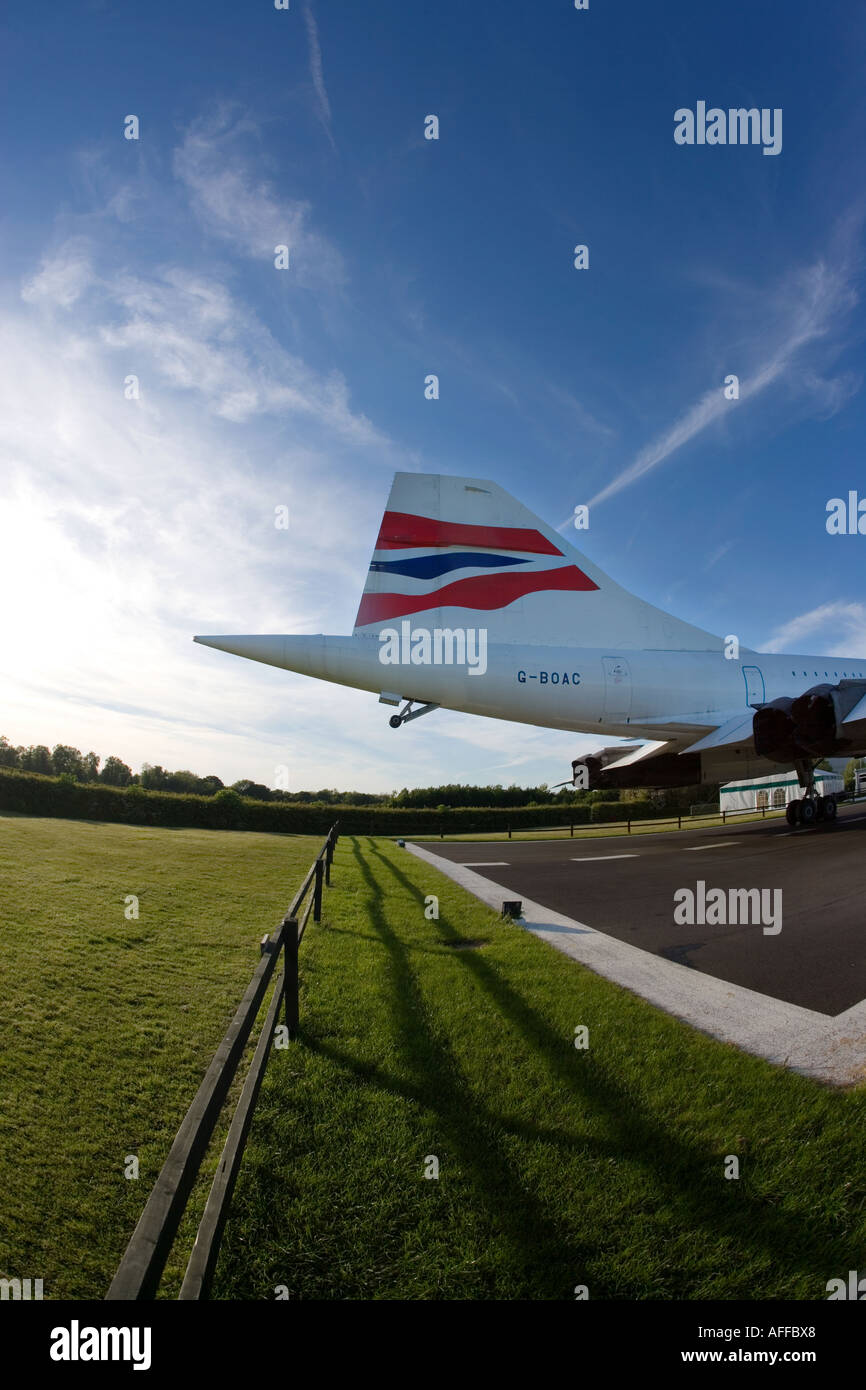 Concorde tail blue sky at MAN Manchester Airport Stock Photo - Alamy
