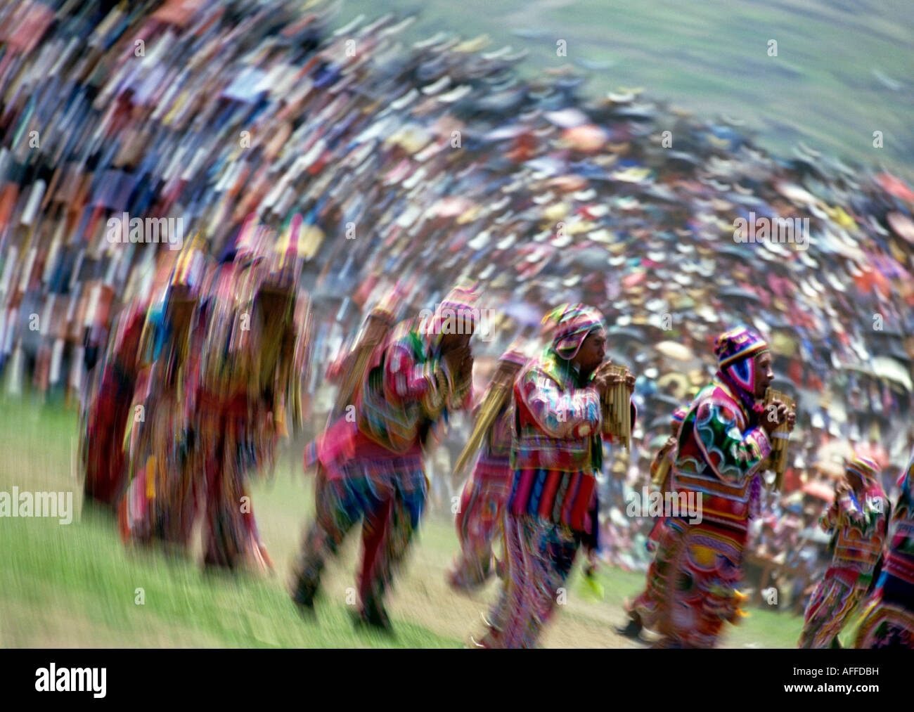 portrait of indian siku panpipe players folklore festival de la virgen ...