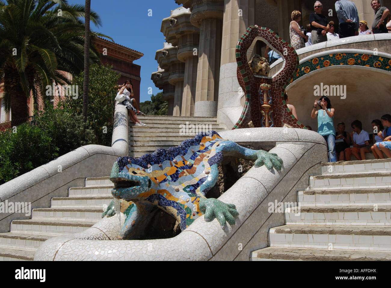 the famous lizard in Parc Guell Barcelona Spain Stock Photo - Alamy