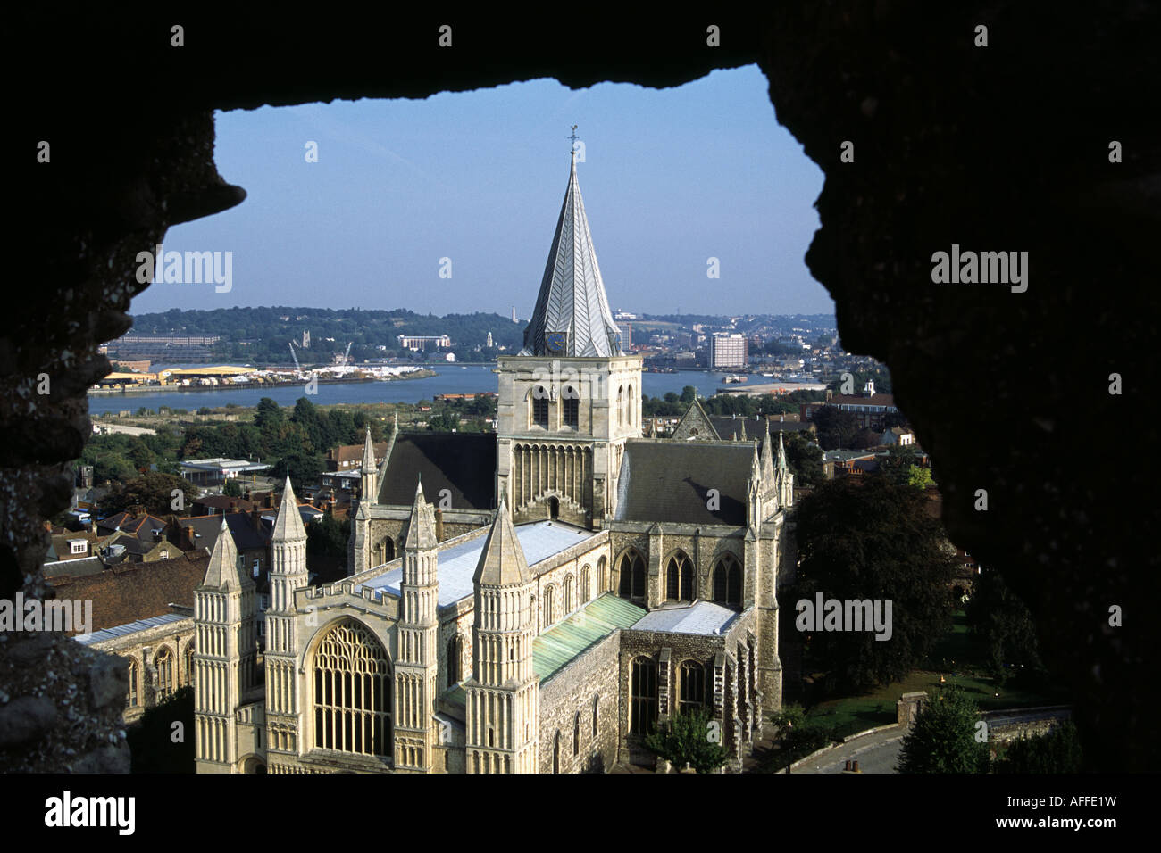 View of Rochester Cathedral from the Castle Stock Photo - Alamy