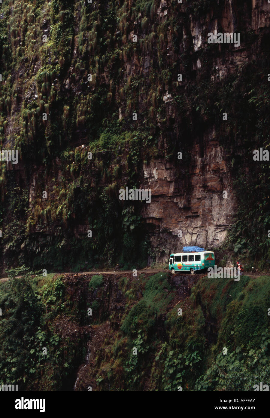 Death Road - Death Highway Road Yungas Bolivia Cycling Cyclist Stock ...