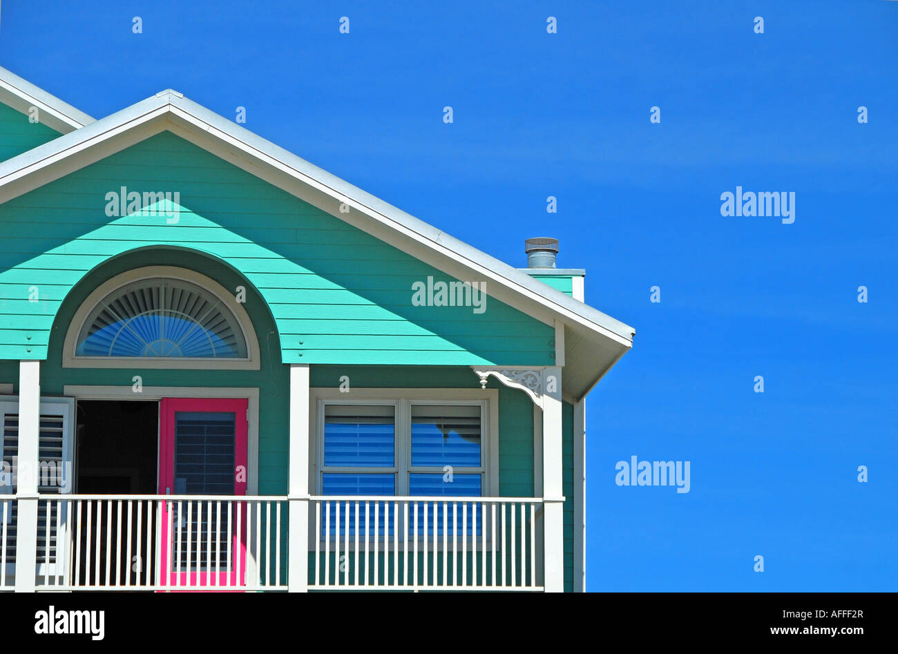 Candy colored coastal home Stock Photo - Alamy