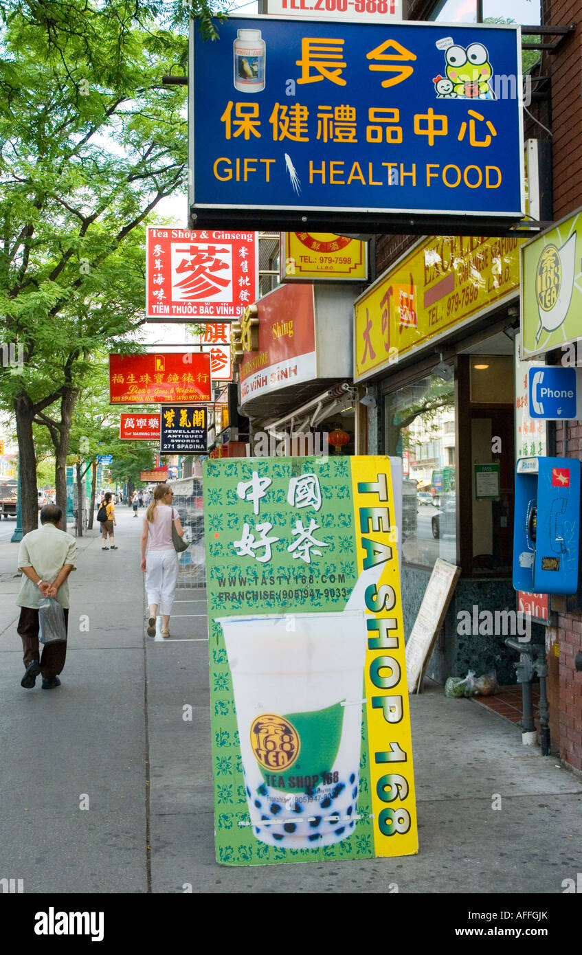 Chinese shop signs in Chinatown Toronto Ontario Canada Stock Photo - Alamy