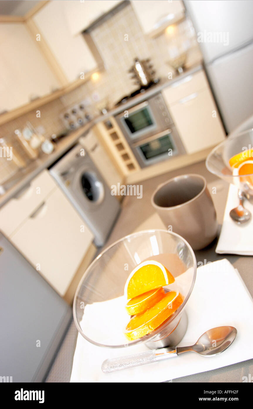 Fitted kitchen with bar hi-res stock photography and images - Alamy