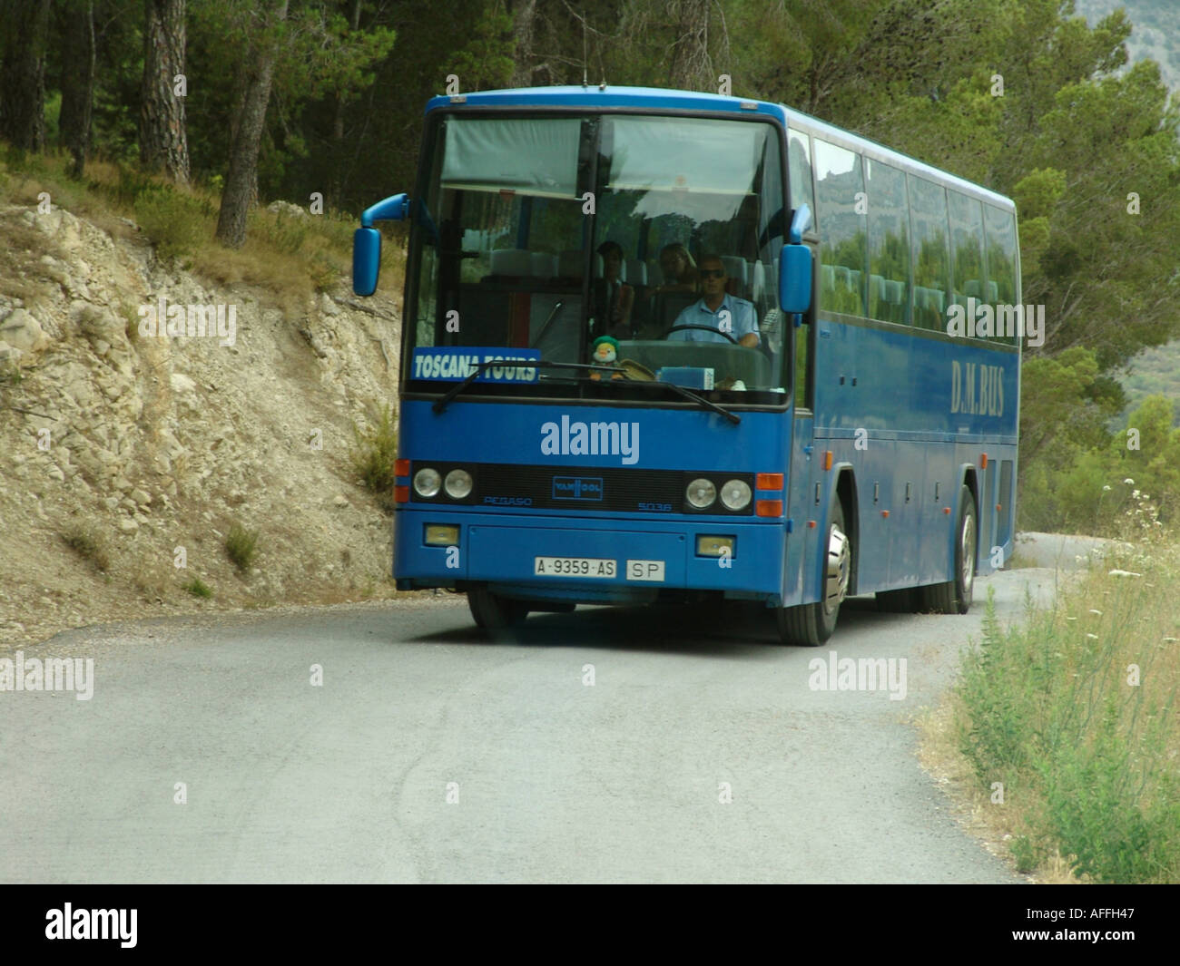 Tourist coach in Costa Blanca Spain 2005 Stock Photo - Alamy
